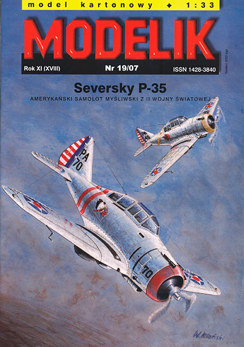 Modelik 19_07 Seversky P-35 amerykański samolot myśliwski z II wojny światowej