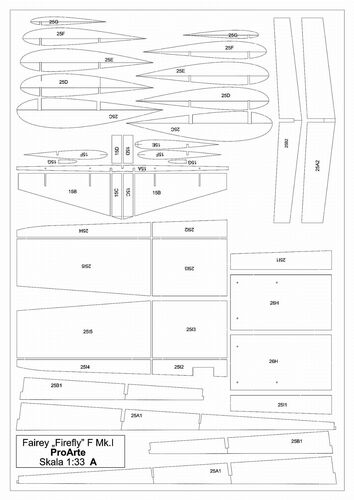 Modelarstwo kartonowe L-19 Fairey Firefly FR Mk.I - Frames