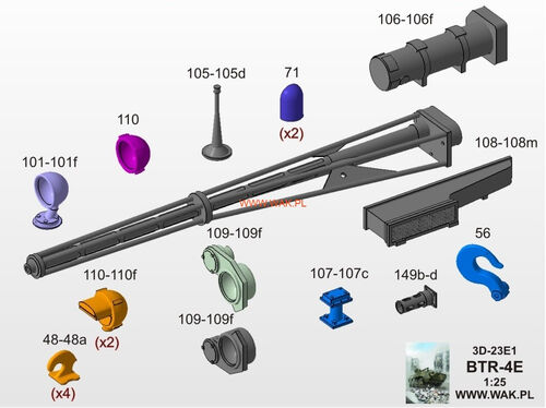 WAK 3D23E1 BTR-4E Bucefał - Elementy Żwiczne