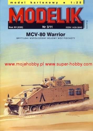 Modelik 03_11 MCV-80 WARRIOR współczesny brytyjski bojowy wóz piechoty