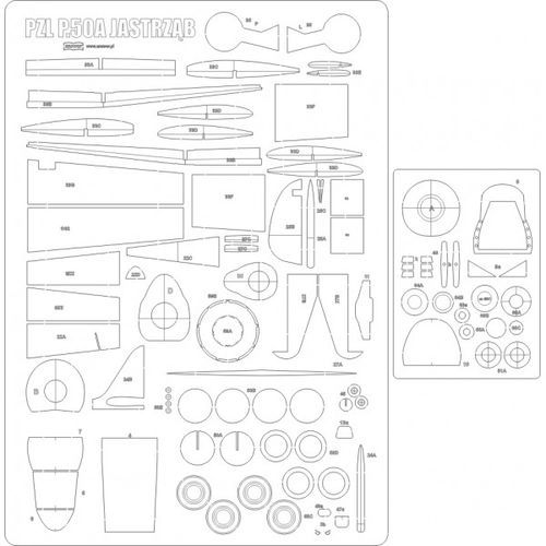 Answer MMM-05-2018-SZK PZL P.50A Jastrząb - Laser Cut Frames