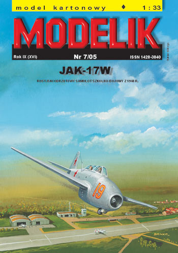 Modelik 07_05 Russian trening-fighter plane JAK-17W Magnet