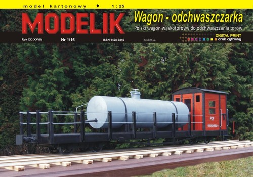 Modelik 01_16 Weed Wagon - Polish Narrow Gauge Wagon For Weeding Tracks (Digital Toner Printing)