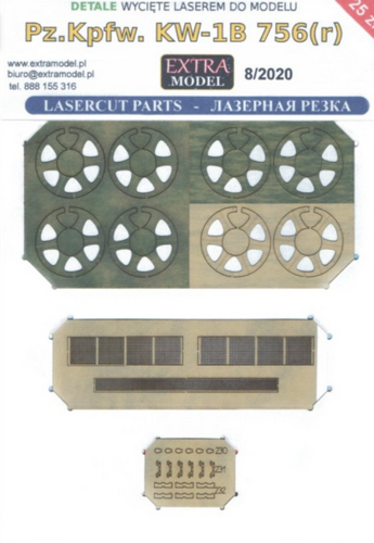 Extra Model 073-DL Detale do modelu Pz.Kpfw KW-1B 756(r)