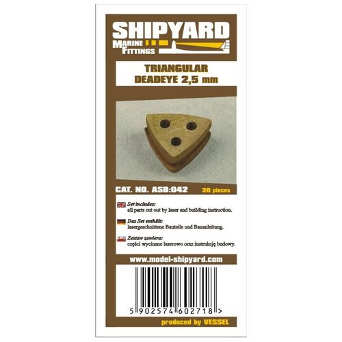 ShipYard ASB042 Triangular Deadeyes 2,5mm