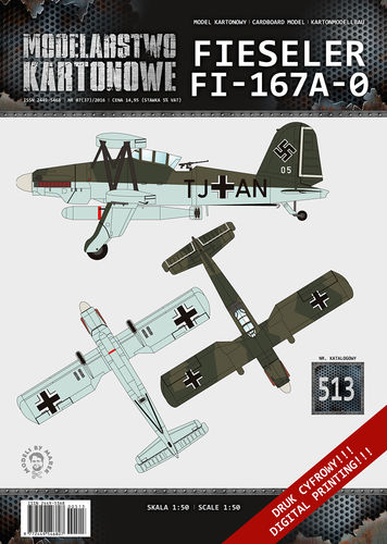 Modelarstwo kartonowe 513 Fieseler Fi-167A-0
