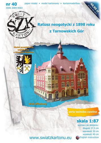 Świat z kartonu 040 Ratusz neogotycki z1898 roku z Tarnowskich Gór