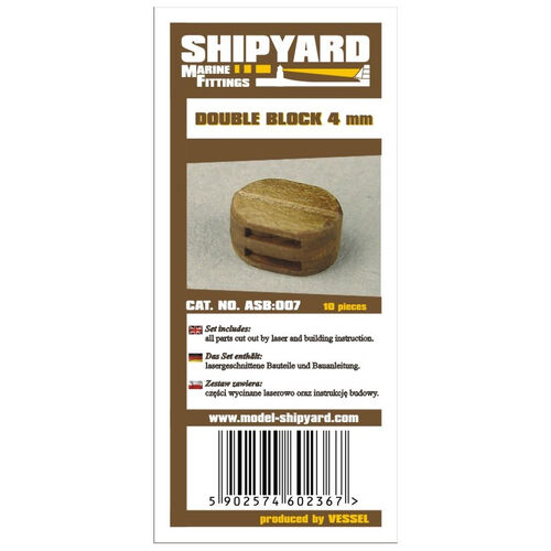 ShipYard ASB007 Double Blocks 4mm