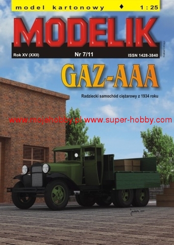 Modelik 07_11 GAZ-AAA radziecki samochód ciężarowy z 1934 roku
