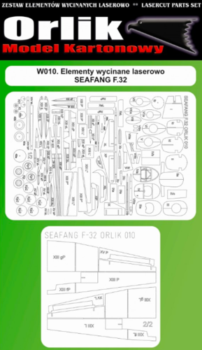 Orlik 010w Wręgi wycinane laserowo do modelu Seafang F.32