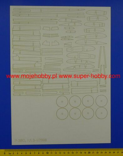 Haliński KA-3-4-2008-ac P38-G Lightning - American Fighter (Laser Cut Frames)