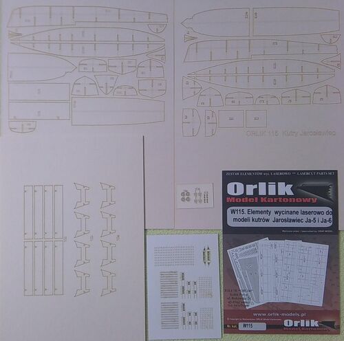 Orlik 115w Elementy wycinane laserowo do modeli kutrów "Jarosławiec" JA-5 i JA-6