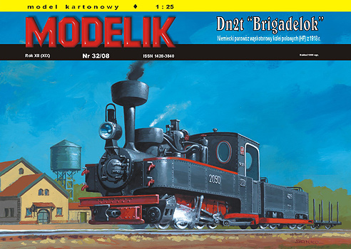 Modelik 32_08 Dn2t Brigadelok NIEMIECKI PAROWÓZ WĄSKOTOROWY Z I WOJNY ŚWIATOWEJ