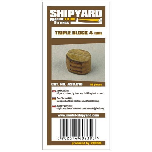 ShipYard ASB010 Triple Blocks 4mm