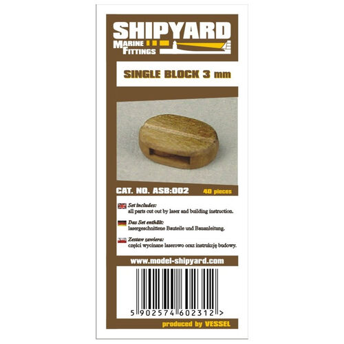 ShipYard ASB002 Single Blocks 3mm