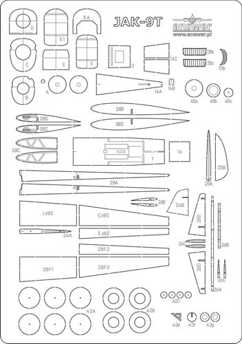 Answer MMM-04-2024-SZK Jak-9T - Laser Cut Frames And Details
