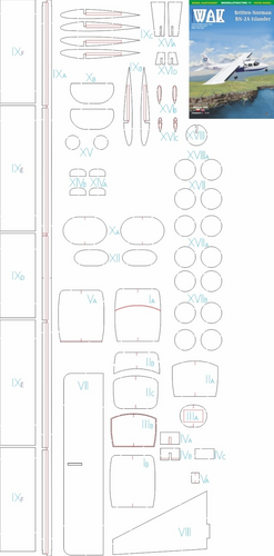 WAK LAS252 BN-2 Islander - Zestaw Laserowo Wyciętych Części
