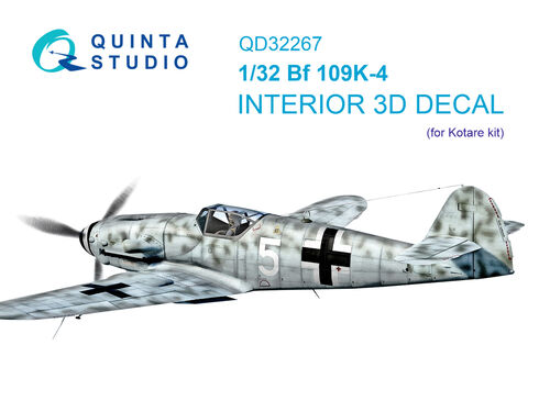 Quinta Studio QD32267 Messerschmitt Bf-109 K-4 - 3D-Printed & Coloured Interior (for Kotare Kits)