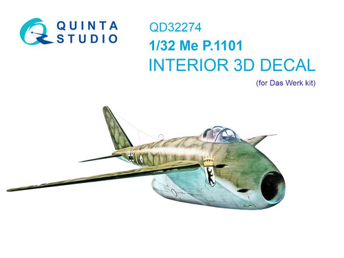 Quinta Studio QD32274 Messerschmitt Me P.1101 - 3D-Printed & Coloured Interior (for Das Werk Kits)