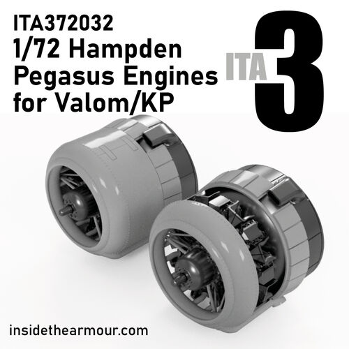 Inside the Armour ITA372032 Handley Page Hampden - Bristol Pegasus 2 x Engines with Cowls (for Kovozavody Prostejov and Valom Kits)