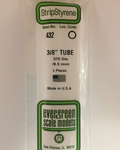 Evergreen 00432 Round Polystyrene Tubes 9,5 mm (60 cm) (1 pc)