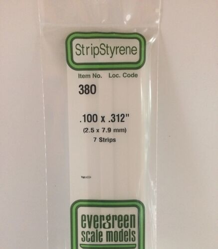 Evergreen 00380 Polystyrene Strip 2,5 x 7,9 mm (60 cm) (1 pc)