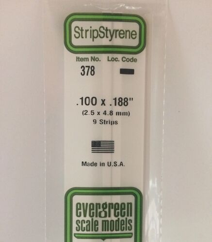Evergreen 00378 Polystyrene Strip 2,5 x 4,8 mm (60 cm) (1 pc)