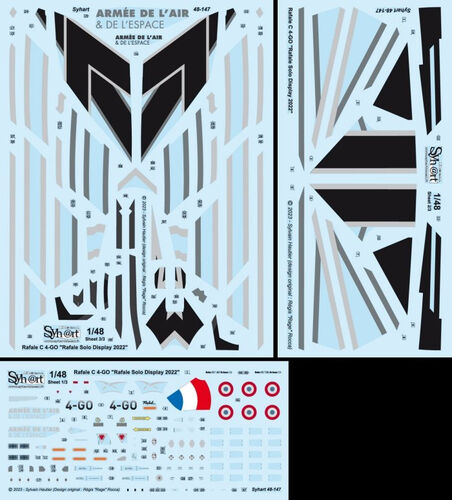 Syhart Decal 48-147 Rafale C 4-GO 'Rafale Solo Display 2022'