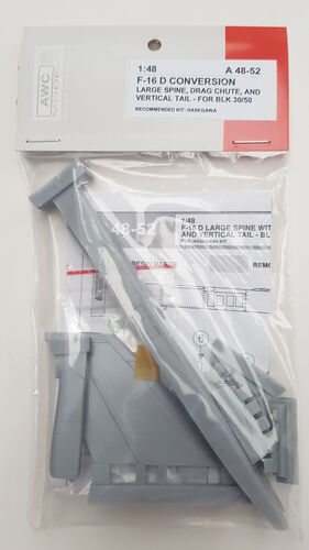 AWC-MODEL A48-52 F-16 D Conversion - Large Spine, Drag Chute And Vertical Tail - For Block 30/50 (For Hasegawa)