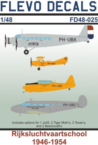 Flevo Decals FD48-025 Rijksluchtvaart school 1946-1954