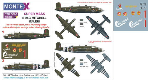 Montex K48328 B-25C Mitchell Italeri