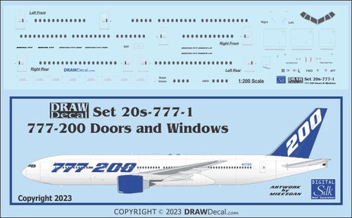 Draw Decal 20-777-01 Boeing 777-200 - Doors and Windows