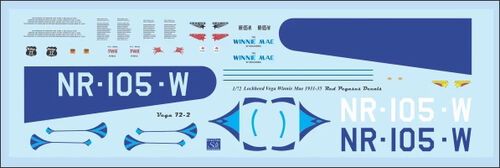 Draw Decal 72-RPD-VEGA-02 Lockheed Vega - Wiley Post's "Winnie Mae"