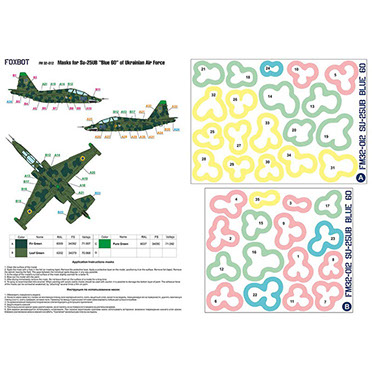 FOXBOT FM-32-012 Masks for clover camouflage of Su-25UB, Ukrainian Air Forces