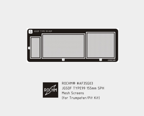 Rochm Model AF35G03 JGSDF Type 99 155mm SPH   Mesh Screens (for Trumpeter/Pit)