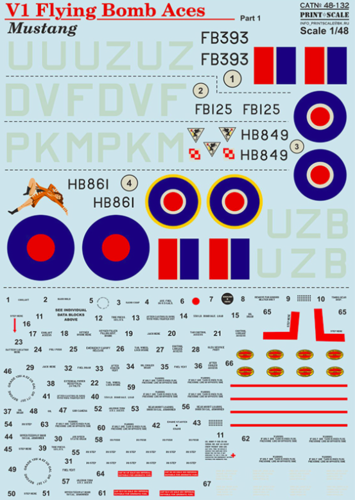 Print Scale 48-132 P-51 Mustang V1 Flying Bomb Aces Part 1