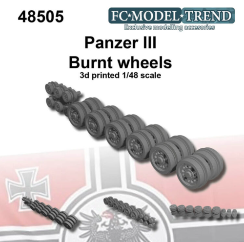 FC ModelTrend 48505 Panzer III, burnt wheels