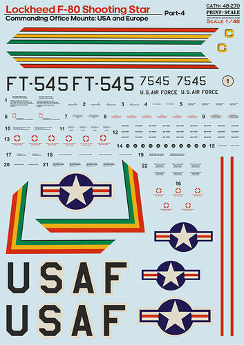 Print Scale 48-270 Lockheed F-80 Shooting Star, Commanding Office Mounts USA And Europe Part 4