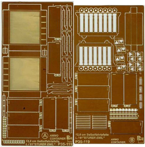 Part P35-119 12.8cm L/61 Sturer Emil ammo container Trumpeter