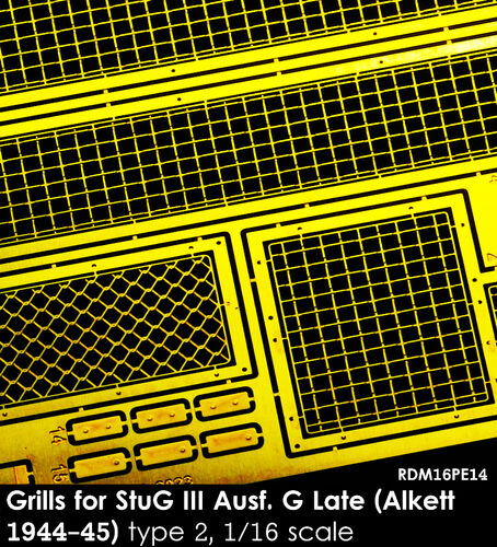 Rado Miniatures 16PE14 Grills For StuG III Ausf. G Late (Alkett 1944-45) - Type 2