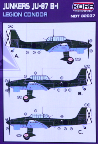 Kora Models NDT32037 Junkers Ju-87B-1 Legion Condor