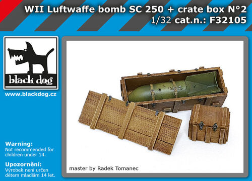 Black Dog F32105 WW II Luftwaffe bombs SC 250 + crate box N°2