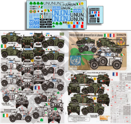Echelon Fine Details D356279 Irish and French AML Armoured Cars in Lebanon