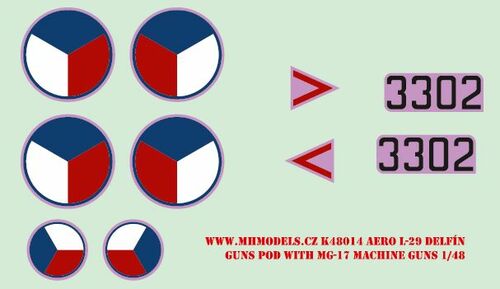 MH Models K48014 Aero L-29 Delfin Guns Pod With MG-17 Machine Guns