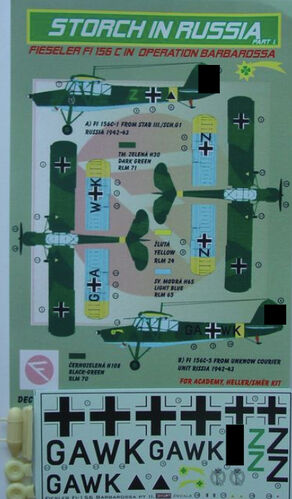 Kora Models Dec72155 Fieseler Fi-156C Storch Barbarossa I
