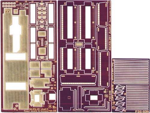 Part P35-036 Sd.Kfz. 251 Ausf.D - floor, boxes & seats Tamiya