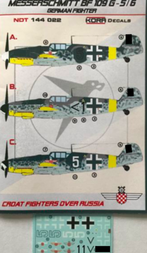 Kora Models NDT144022 Messerschmitt Bf-109G-5/6 Croatian volunteers
