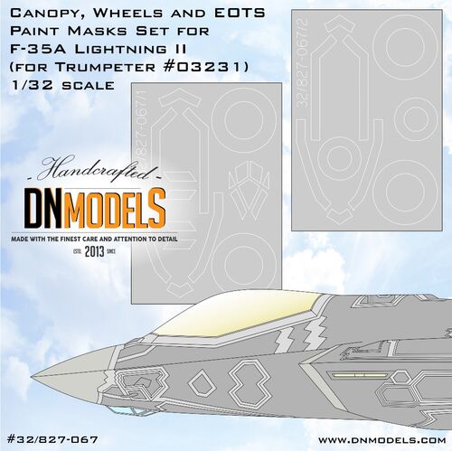 DN Models 32-827-067 F-35A Lightning II Canopy, Wheels And EOTS (For Trumpeter 03231)