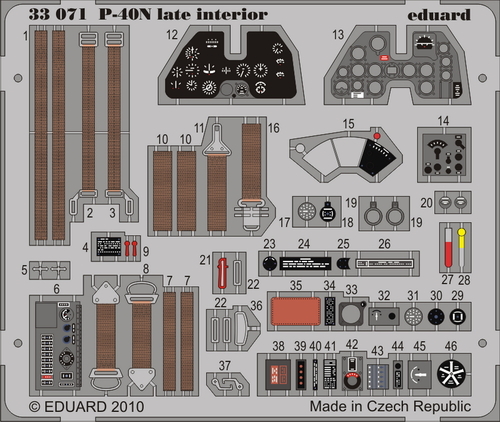 Eduard 33071 P-40N late interior S.A. 1/32 HASEGAWA