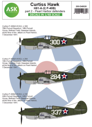 Art Scale Kit D48028 Curtiss Hawk 81-A-2 (P-40B) part 2 - Pearl Harbor defenders
